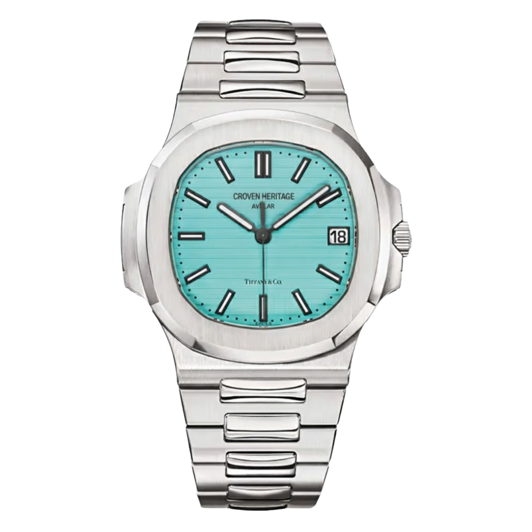 Croven Heritage Avelar 5711A (Ice Blue Dial | Stainless Steel | 40mm ...